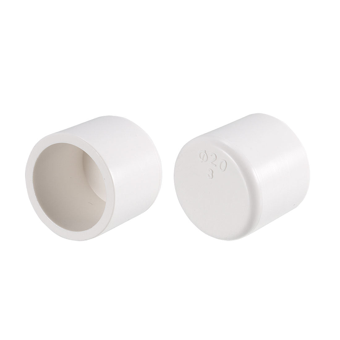 Uxcell 10 Pcs White Plastic 20mm Inner Dia 17mm Inside Depth End Cap ...