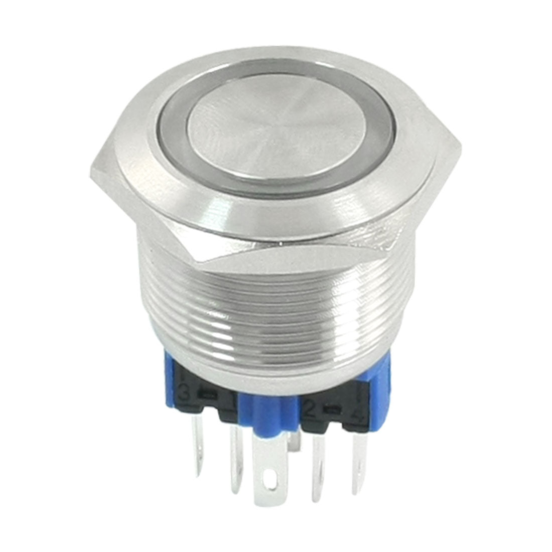 Uxcell DC 24V Red Indicative LED DPST 1NO 1NC 6 Pins 22mm Momentary ...