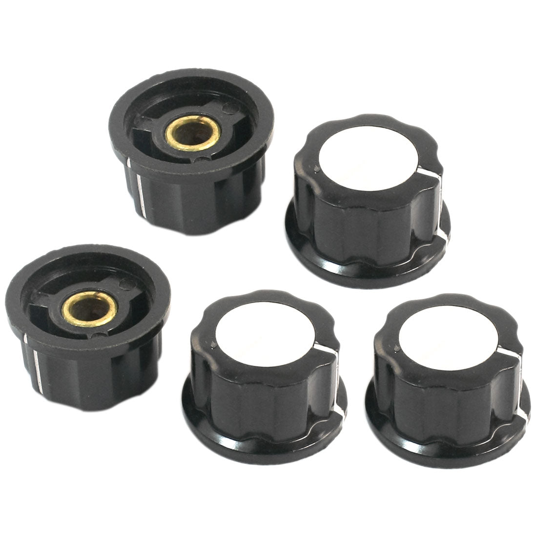 Uxcell 5 Pcs 6mm Round Shaft Dia Plastic Top Rotary Potentiometer Knobs ...