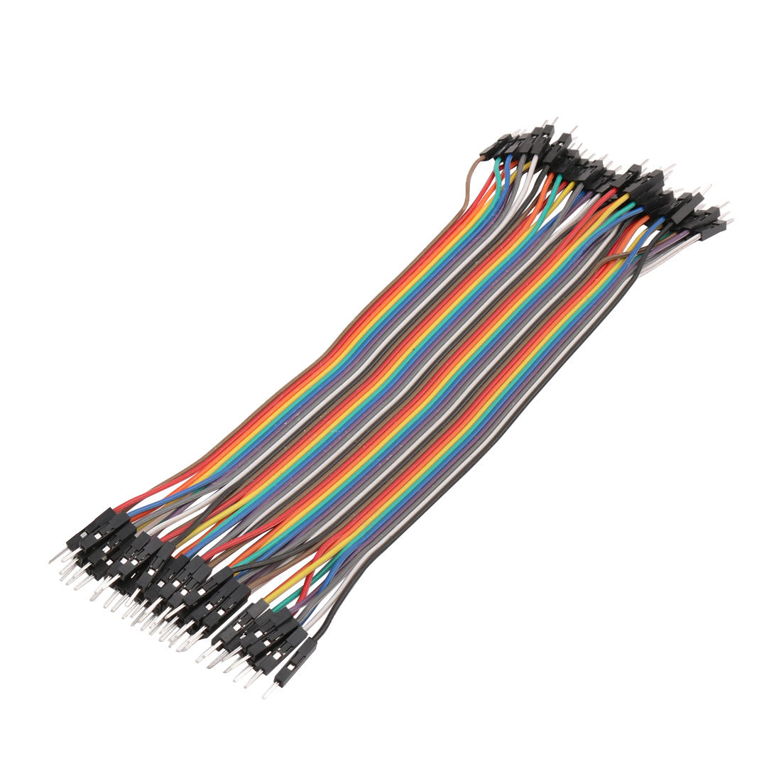 Uxcell 40Pin 21cm Male to Male Jumper Cable Wire 2.54mm Pin Pitch ...