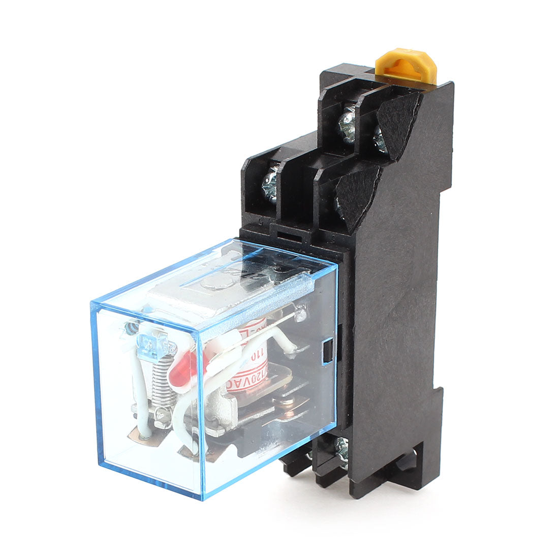 Uxcell AC 110V-120V 5A Coil Red Indicator Light 35mm DIN Rail DPDT ...
