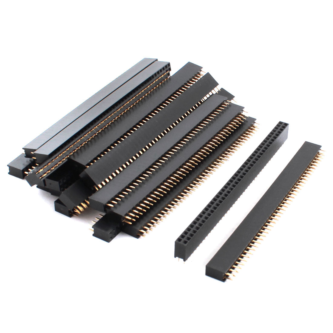 Uxcell 2.54mm Pitch 2 Row 80-Pin Female Through Hole Straight Pin ...