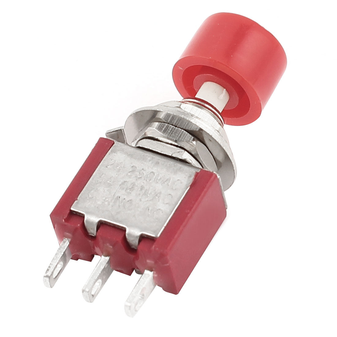 Uxcell AC 120V 5A SPDT 1NO 1NC Momentary Red Round Push Button Switch ...