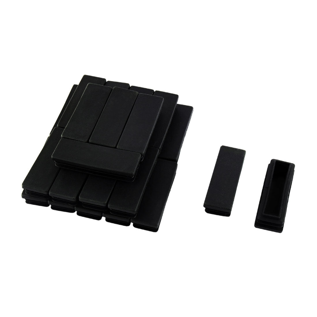 Uxcell 24 Pcs Black Plastic Rectangle Blanking End Caps Tubing Tube ...