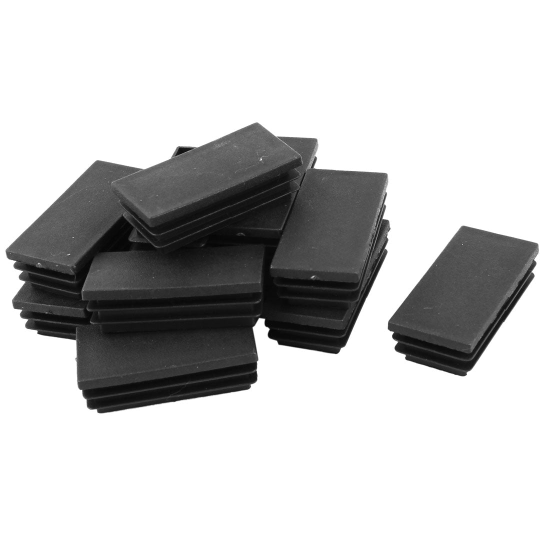 Uxcell 12 Pcs Black Plastic Rectangle Blanking End Caps Tubing Tube ...