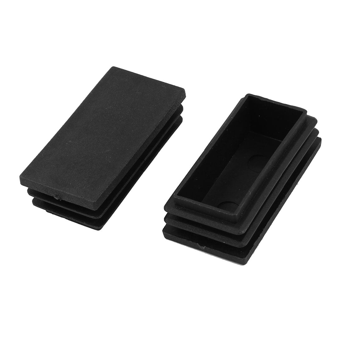Uxcell 2 Pieces Black Plastic Rectangle Blanking End Caps Tubing Tube ...