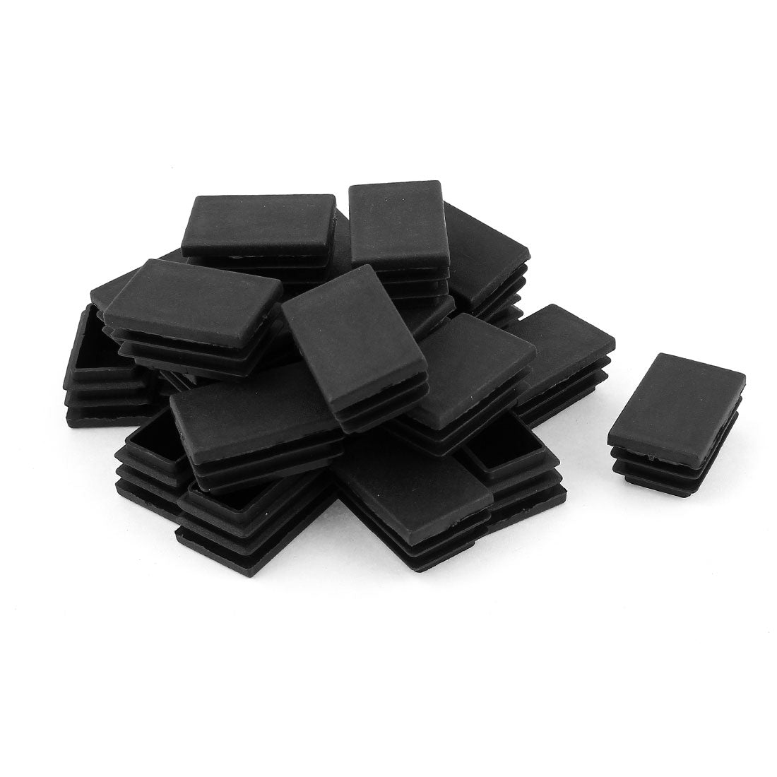 Uxcell 24 Pcs Black Plastic Rectangle Blanking End Caps Tubing Tube ...