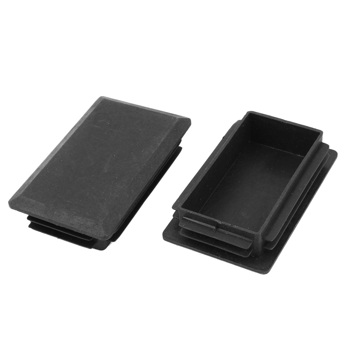 Uxcell 2 Pieces Black Plastic Rectangle Blanking End Caps Tubing Tube ...