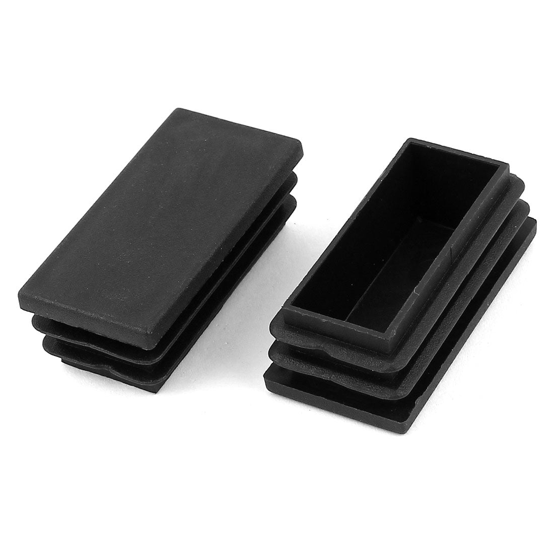 Uxcell 2 Pieces Black Plastic Rectangle Blanking End Caps Tubing Tube ...
