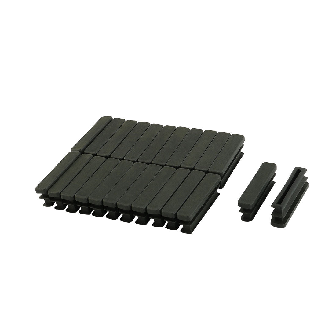 Uxcell 24 Pcs Black Plastic Rectangle Blanking End Caps Tubing Tube ...