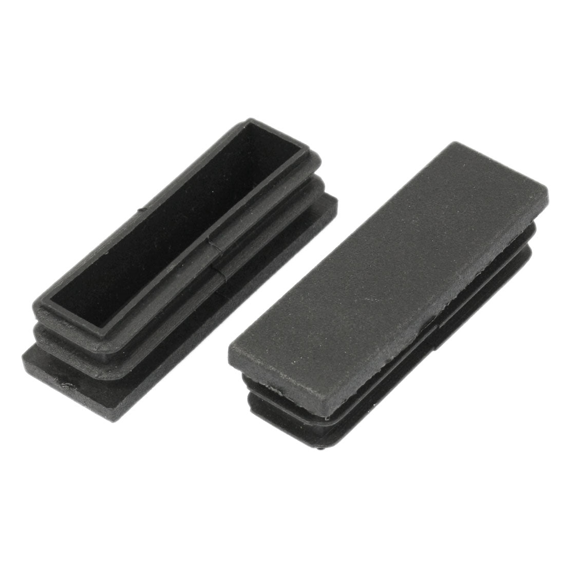 Uxcell 2 Pieces Black Plastic Rectangle Blanking End Caps Tubing Tube ...