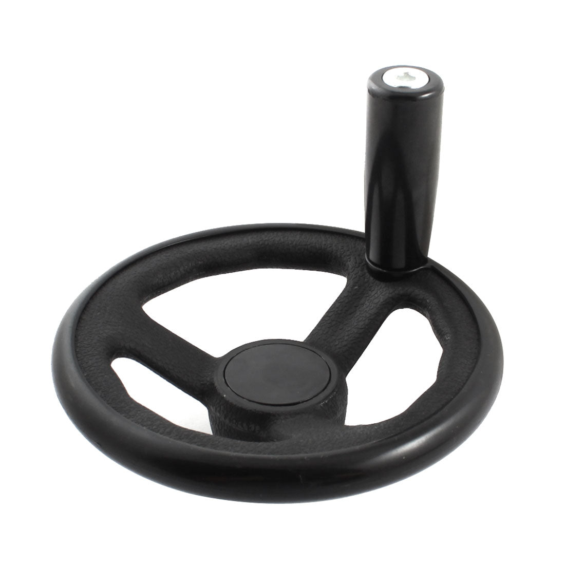 Uxcell 12mm x 125mm Round Black Plastic 3 Spoke Hand Wheel Handwheel w ...