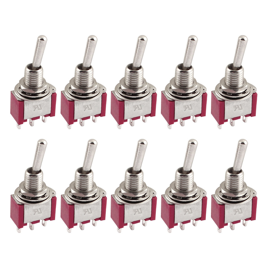 Uxcell 10 Pcs AC 250V/2A 120V/5A SPDT Red Metal 3 Position ON/OFF/ON ...