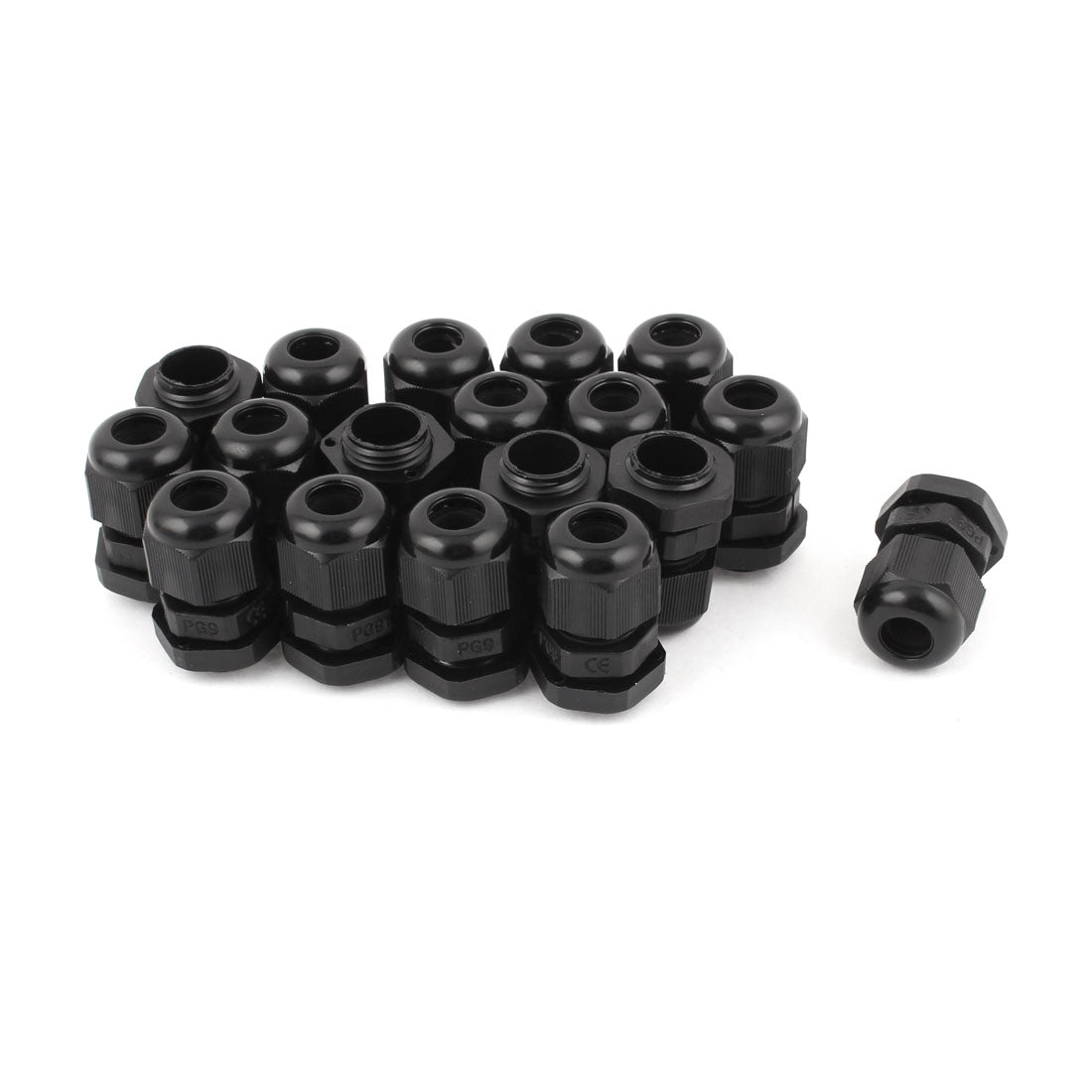 Uxcell 18pcs Black Plastic PG9 3/8NPT Thread 4-8mm Wire Waterproof ...
