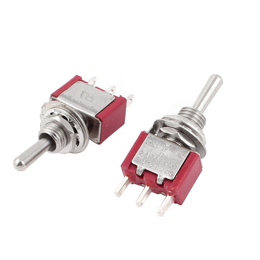 Uxcell 2 Pcs SPDT ON/Off/ON 6mm Thread Toggle Momentary Switch 2 Way ...