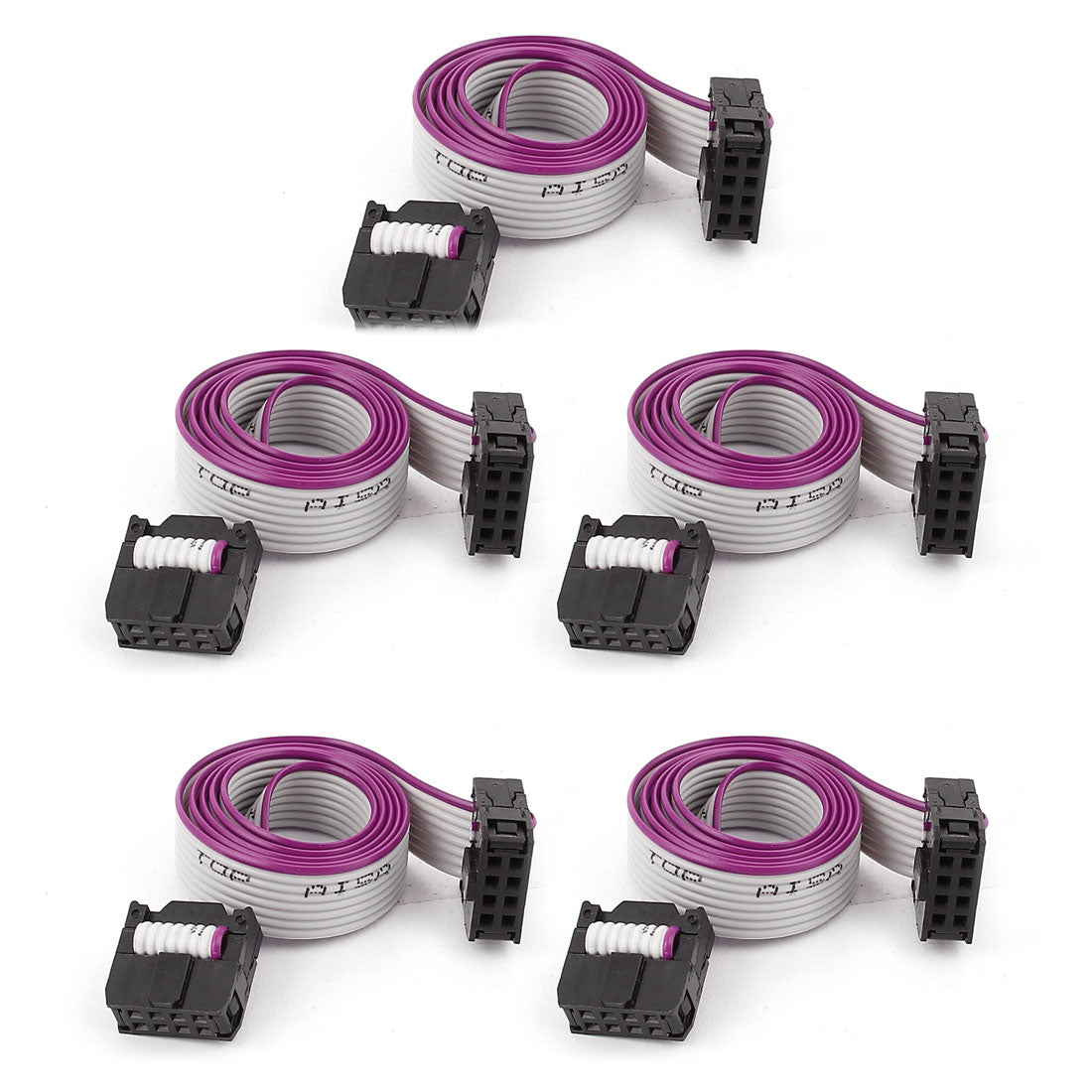 Uxcell 5pcs FC8P 8-Pin IDC Socket Extension Flat Ribbon Cable Wire 40cm ...