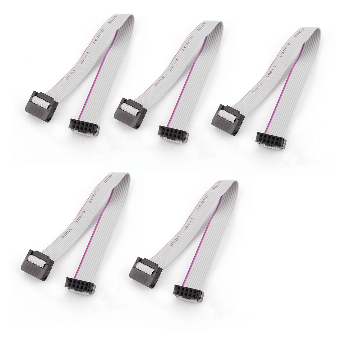 Uxcell 5pcs IDC 10Pin Hard Drive Extension Wire Flat Ribbon Cable ...