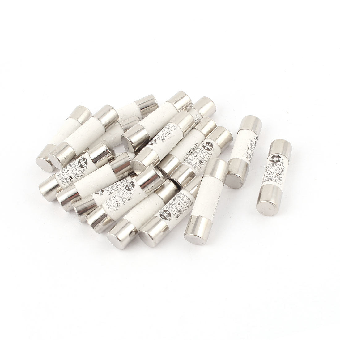 Uxcell RO15 RT18 RT14 Ceramic Cylindrical Tube Fuse 10A 380V 10x38mm ...