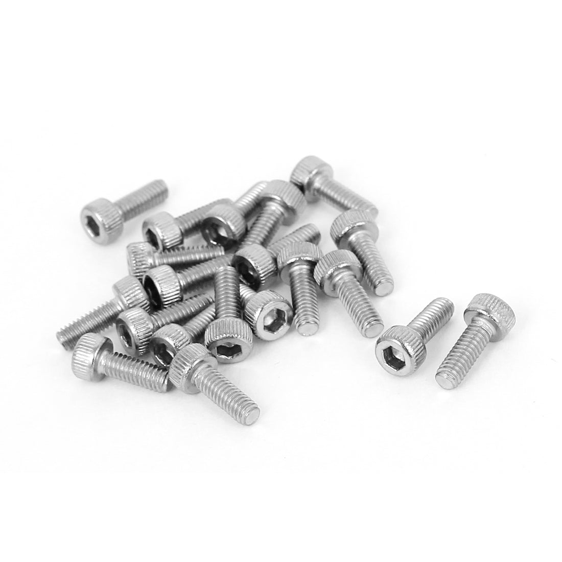 Uxcell 100 Pcs M2.5x7mm Stainless Steel Socket Cap Screws Hex Key Head ...
