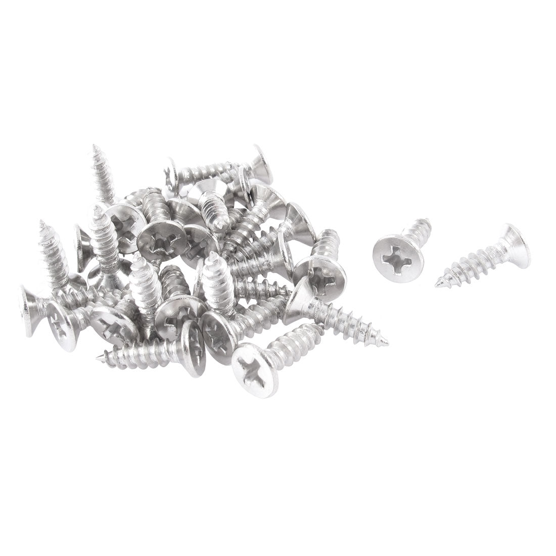 Uxcell Silver Tone Self Tapping Phillips Flat Sheet Metal Screws ...