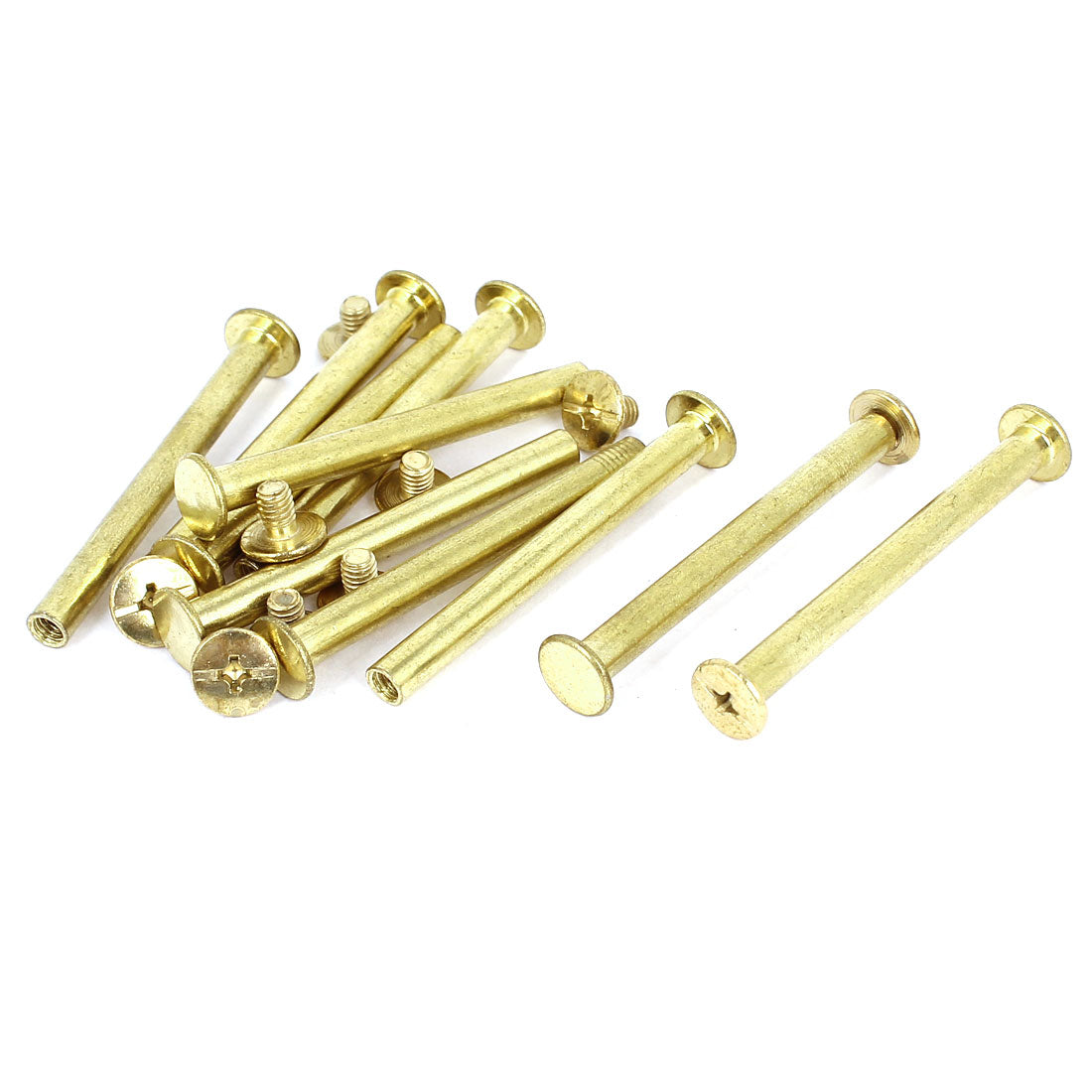 Uxcell Brass Plated 5x50mm Binding Chicago Screw Post 10pcs for Leather ...