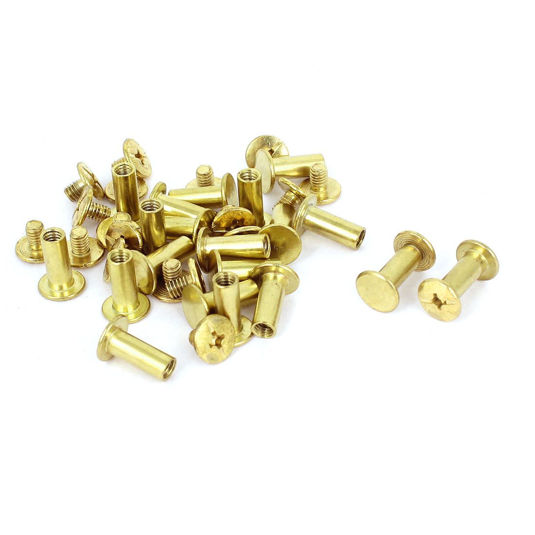Uxcell Brass Plated 5x12mm Binding Chicago Screw Post 20pcs for Albums ...