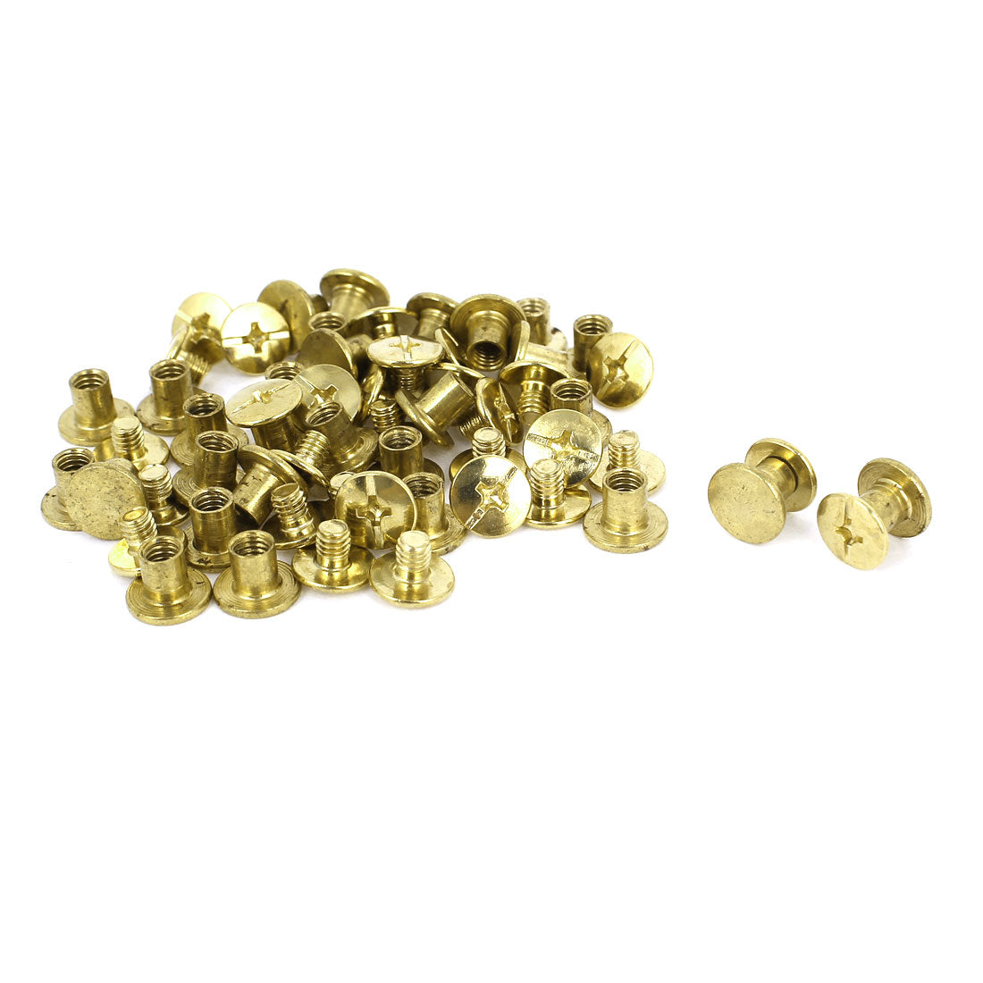 Uxcell Brass Plated 5x6mm Binding Chicago Screw Post 30pcs for Album ...