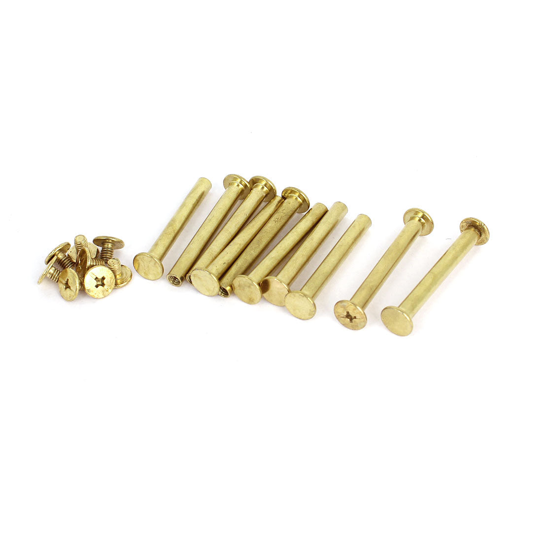 Uxcell Brass Plated 5x40mm Binding Chicago Screw Post 10pcs for Leather ...