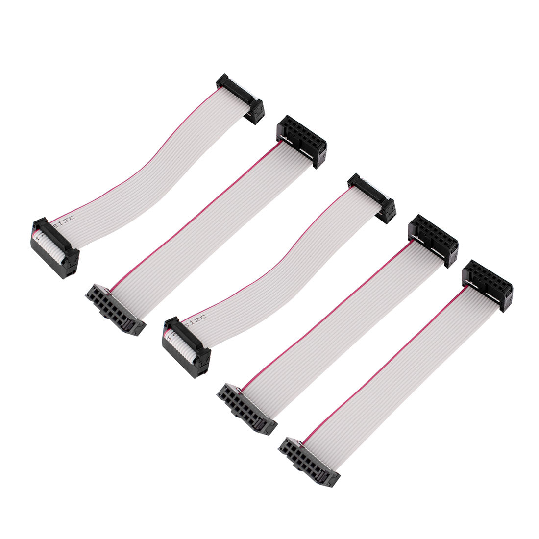 Uxcell 5pcs 2.54mm 14-Pin Female to Female IDE Extension Flat Ribbon ...