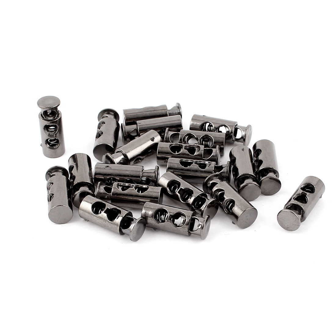 Uxcell 20 Pcs Tungsten Steel Gray Spring Loaded 5mm Dia Dual Holes Cord ...
