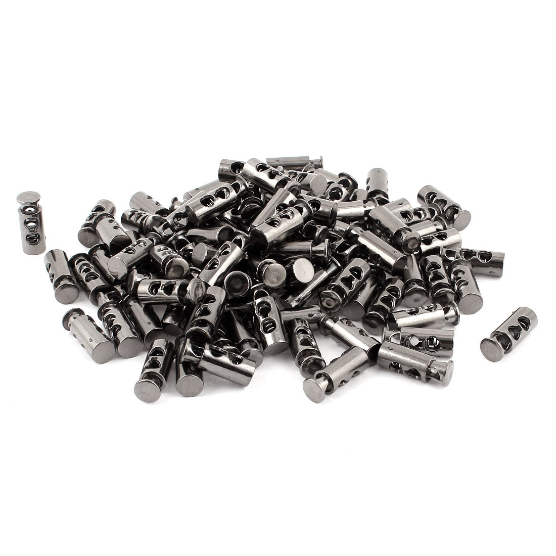 Uxcell 100 Pcs Tungsten Steel Gray Spring Loaded 5mm Dia Dual Holes ...