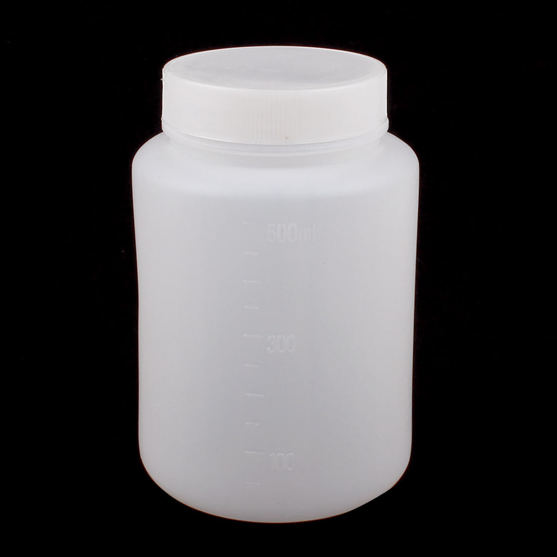 Uxcell Lab Experiment Screw Lid Wide Mouth White Plastic Graduated ...