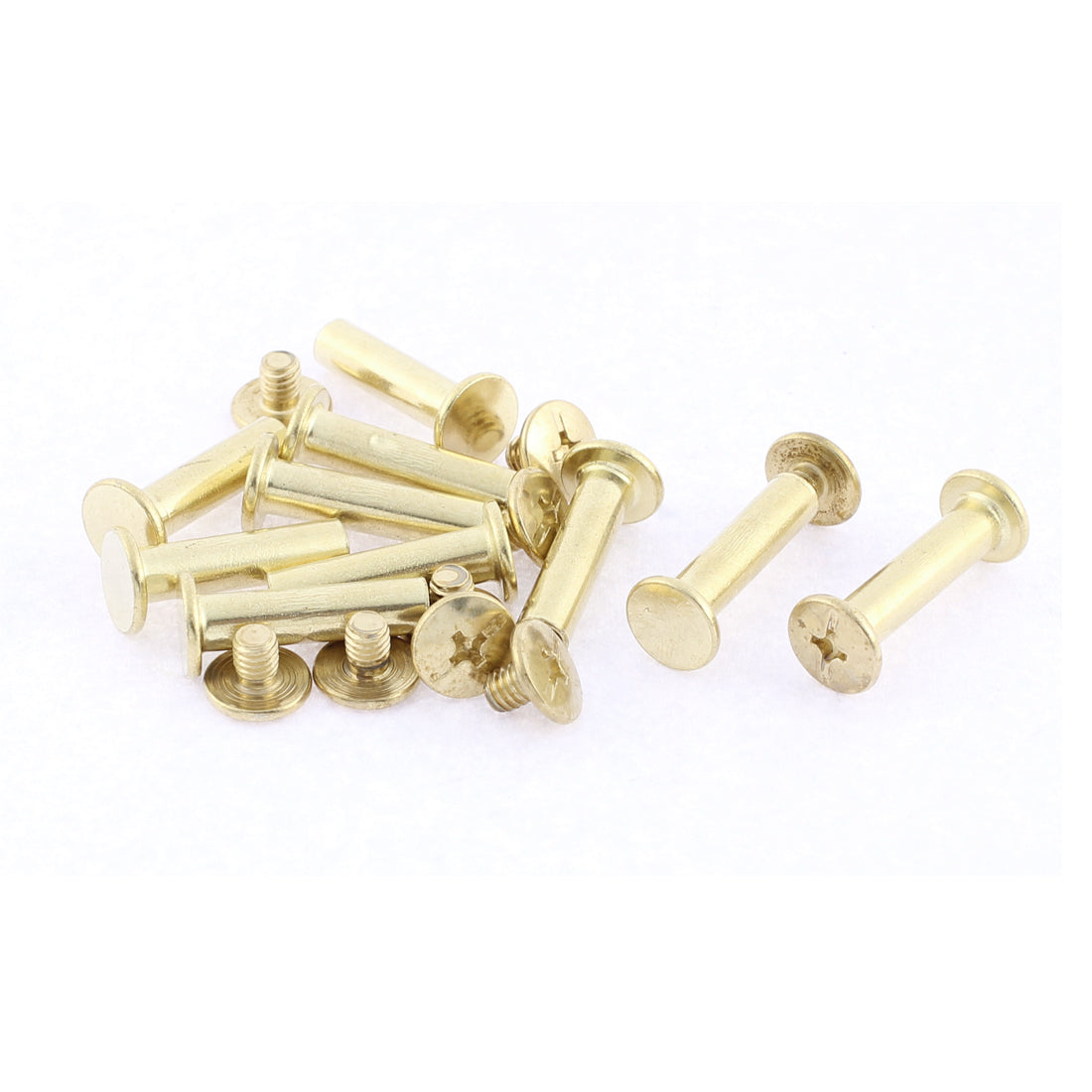 Uxcell 10pcs 5mmx20mm Brass Plated Binding Chicago Screw Post for Album ...