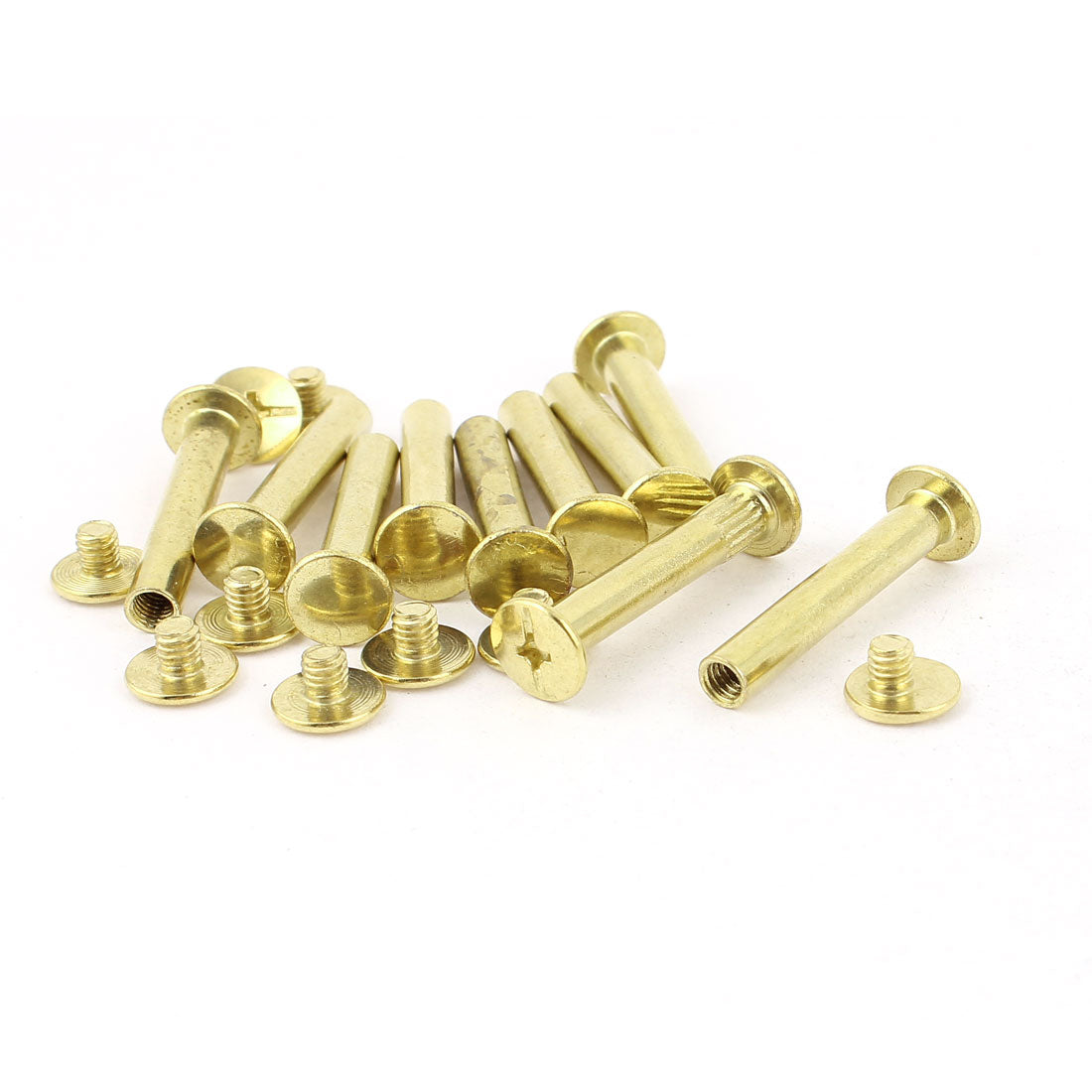 Uxcell 10pcs 5mmx30mm Brass Plated Binding Chicago Screw Post for Album ...