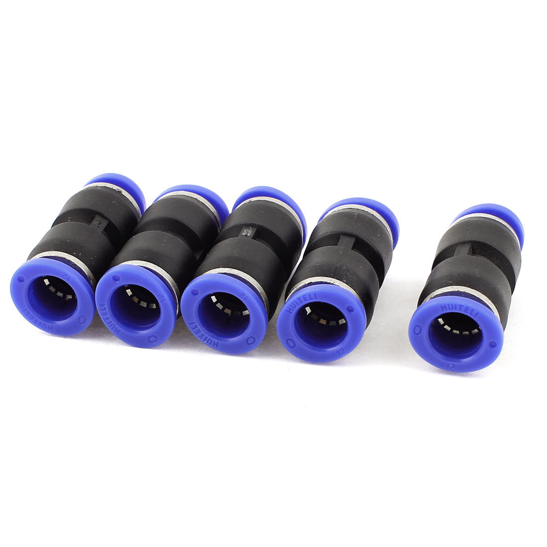Uxcell 2 Way Straight Pneumatic Union Quick Release 12mm Tube Fittings ...