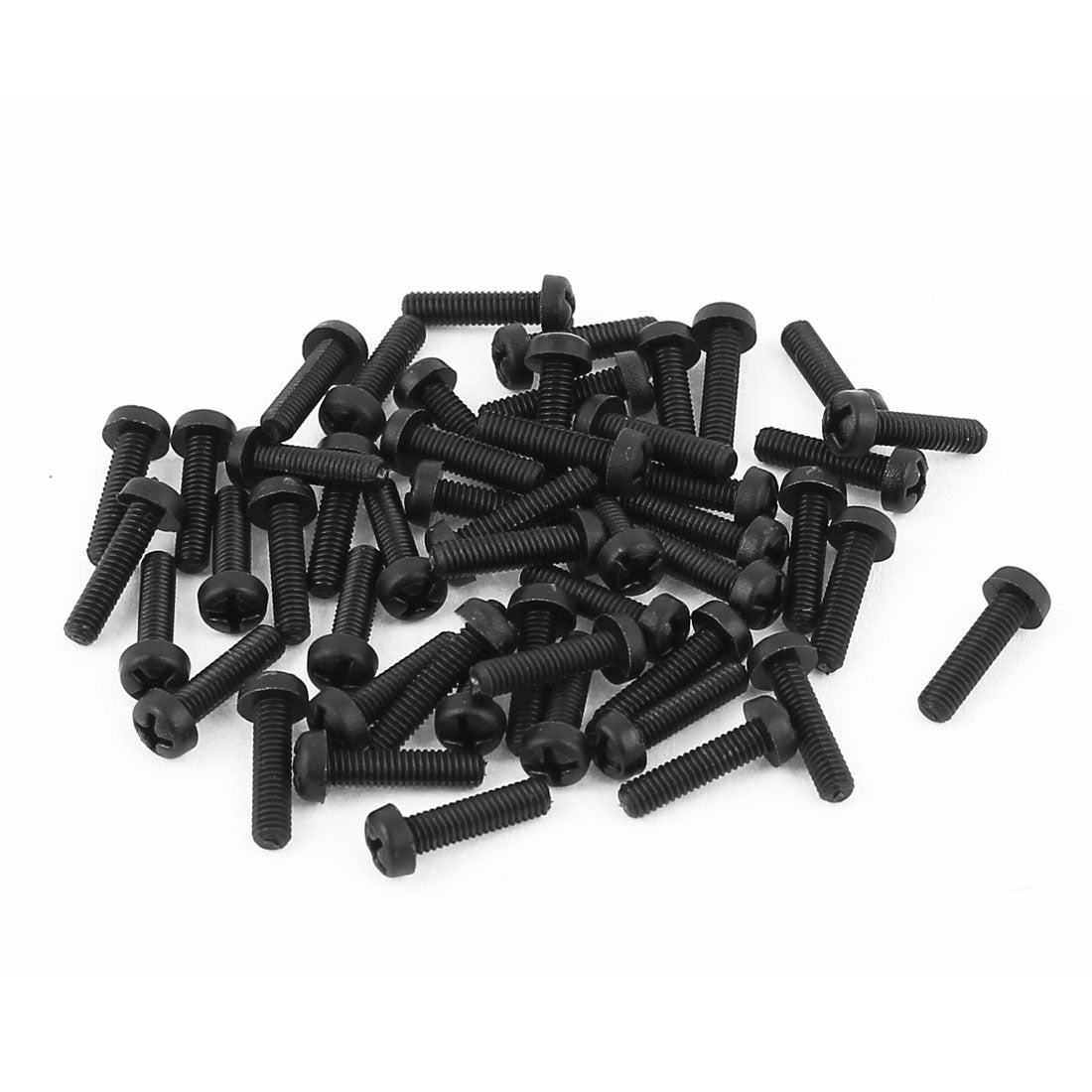 Uxcell M2.5 x 10mm Nylon Phillips Cross Pan Head Machine Screws Black ...
