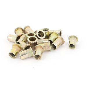 Uxcell M8 Rivet Nuts Aluminium Alloy Knurled Flat Head Threaded Insert ...