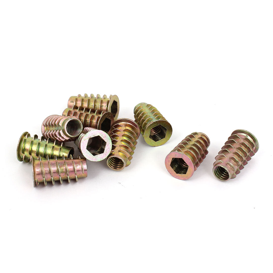 Uxcell 10Pcs M8x25mm Zinc Plated Hex Socket Screw in Thread Insert Nut ...