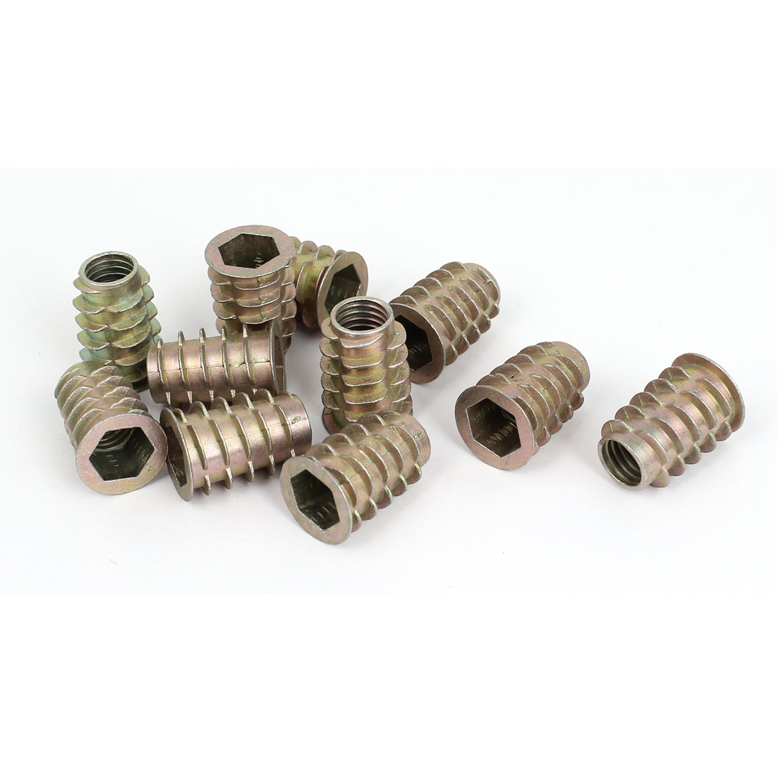 Uxcell 11Pcs M10x25mm Zinc Plated Hex Socket Screw in Thread Insert Nut ...