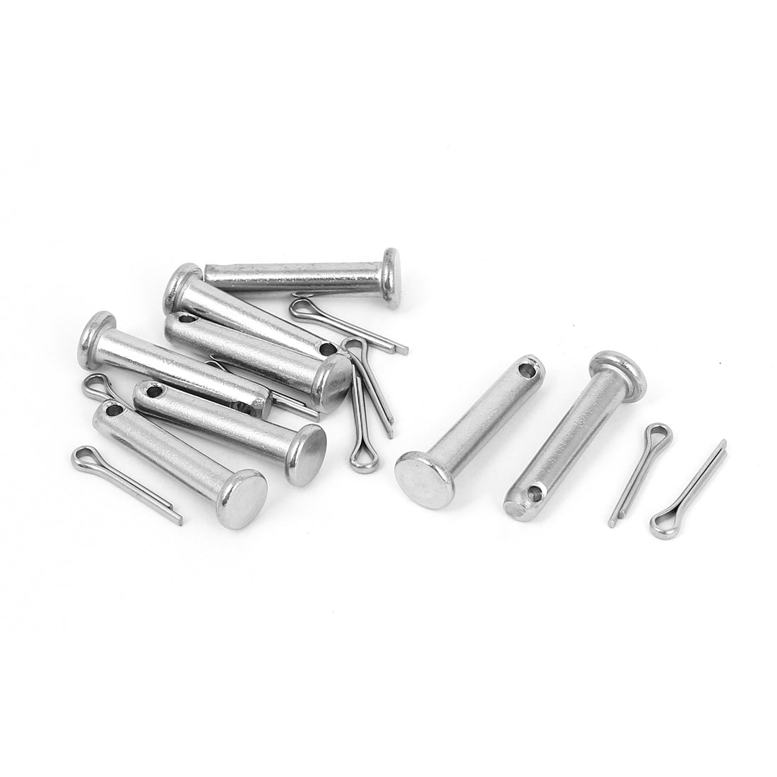Uxcell M5 x 25mm Flat Head 304 Stainless Steel Clevis Pins Fastener ...