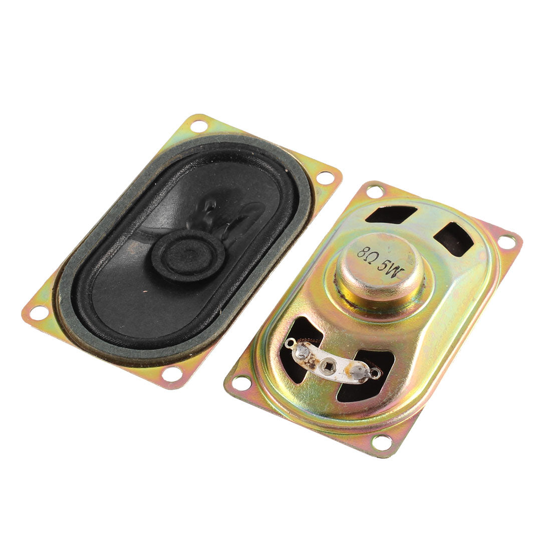 Uxcell 5W 8Ohm Metal Housing Rectangle Magnet Type Speaker Loudspeaker ...