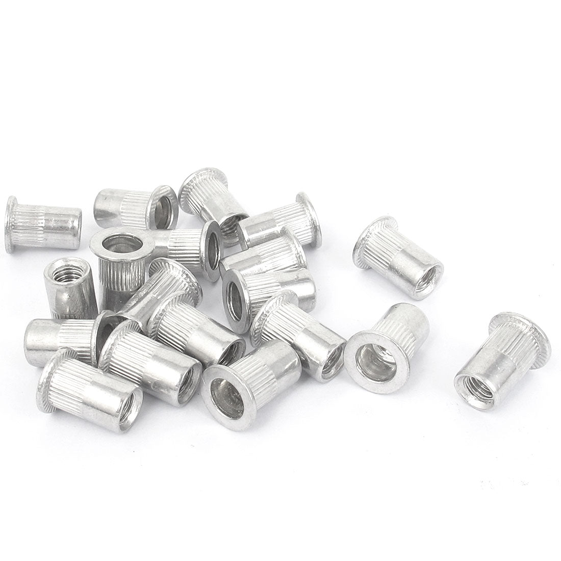 Uxcell 20 Pcs M6x15mm Aluminum Flat Head Rivet Nuts Threaded Insert ...