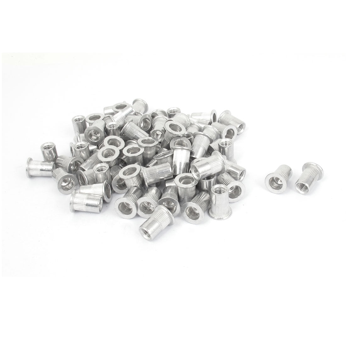 Uxcell M6x15mm Aluminum Flat Head Ribbed Body Rivet Nuts Insert ...