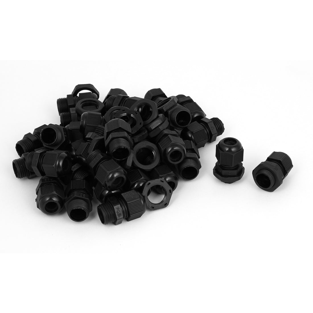 Uxcell 50 Pcs Black PG9 3.5-8mm 14.5mm Dia Waterproof Cable Glands ...