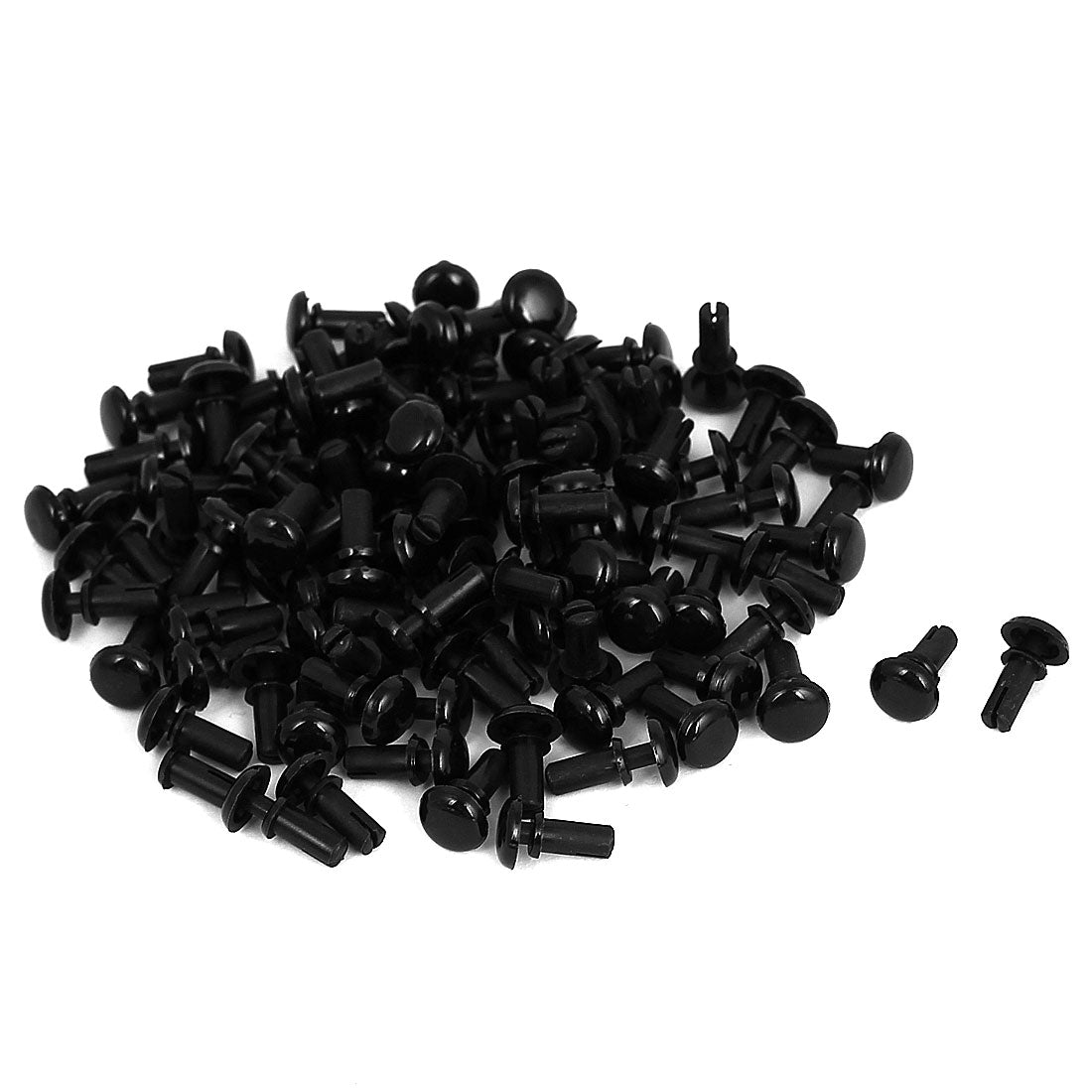 Uxcell 100Pcs Nylon Push Clips Rivet Fastener Black for 4-5mm Thickness ...