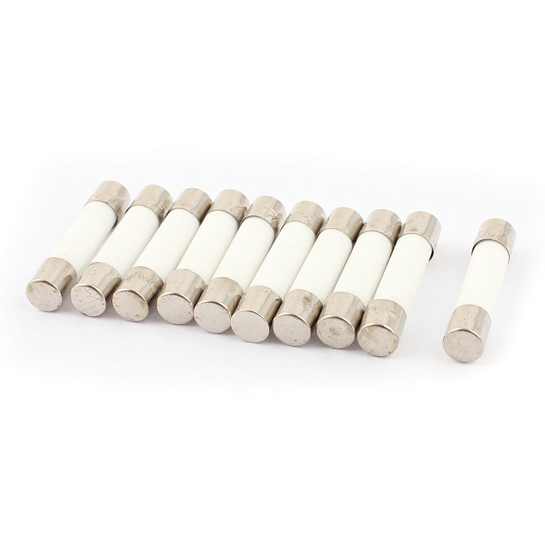 Uxcell 10 PCS 5 x 25mm Fusible Core Cylinder Cap Ceramic Tube Fuse ...