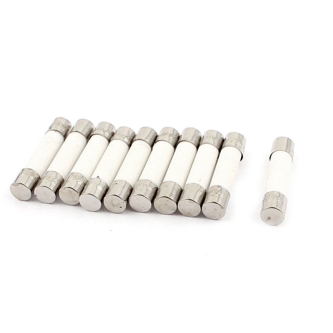 Uxcell 10 PCS 5 x 25mm Fusible Core Cylinder Cap Ceramic Tube Fuse ...