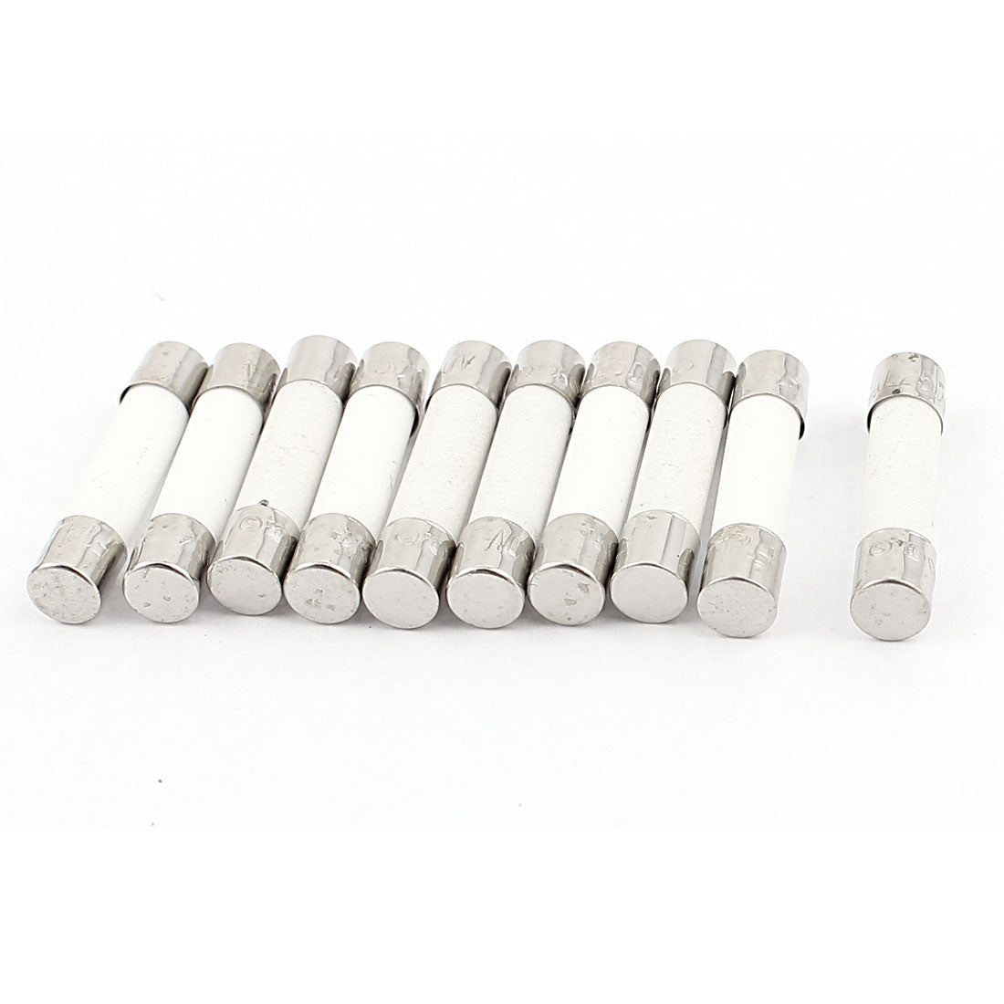Uxcell 10 PCS 5 x 25mm Fusible Core Cylinder Cap Ceramic Tube Fuse ...