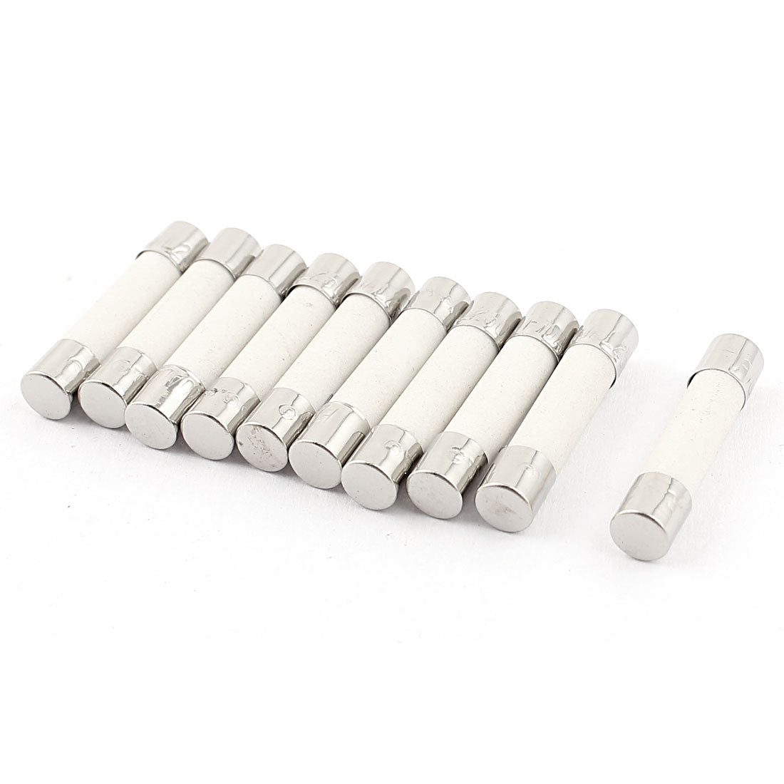 Uxcell 10 PCS 5 x 25mm Fusible Core Cylinder Cap Ceramic Tube Fuse ...