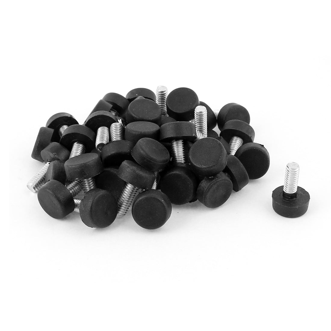 Uxcell Adjustable 6mm Threaded Glide Feet Leveling Foot Black Silver ...